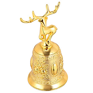 2 Pcs Rattle The Bell Service Hand Bell Exquisite Xmas Bell Metal Hand Bell Festive Bell Decorative Metal Bell Metal Decorative Bell Hand Bell Toy Call Bell Golden Hand Bell