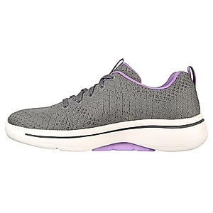 Skechers Women's Go Walk Arch Fit Unify Sneaker, Gray/Lavender, 7.5
