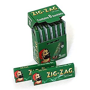 8 booklets x Zig Zag Green Cut Corners Regular size 70mm Multipack of papers