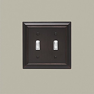 Amazon Basics Double Toggle Light Switch Wall Plate, Oil Rubbed Bronze, Set of 2