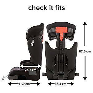 Diono Cambria 2 XL, Dual Latch Connectors, 2-in-1 Belt Positioning Booster Seat, High-Back to Backless Booster, Space and Room to Grow, 7 Headrest Positions, 8 Years 1 Booster Seat, Black