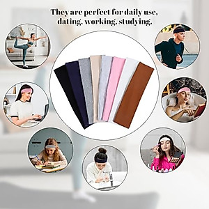 8 Pack Headbands for Women, Non Slip Sport Headbands Sweat Absorbing Cotton Hair Bands for Daily Life Workout Yoga Running