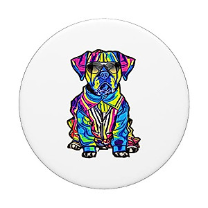 Cool Dog Wearing Streetwear PopSockets Swappable PopGrip