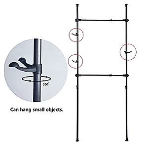Adjustable Clothing Rack, Double Rod Clothing Rack, 2 Tier Clothes Rack, Adjustable Hanger for Hanging Clothes, Closet Rack, Freestanding,black