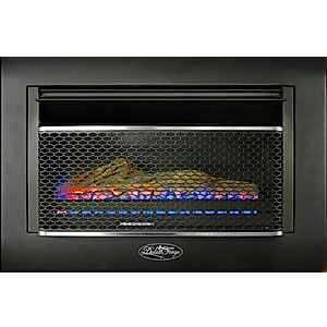 Duluth Forge Dual Fuel Ventless Gas Fireplace System with Mantle, Thermostat Control, 1 Fire Logs, Use with Natural Gas or Liquid Propane, 26000 BTU, Heats up to 1400 Sq. Ft., Toasted Almond Finish
