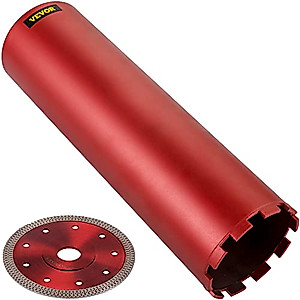 VEVOR Diamond Core Drill, 5"/127mm Diameter Core Drill Bit, 14"/355mm Concrete Core Drill Bit, 5/8"-11 Thread Core Bit, Dry/Wet Drill Core Bits w/a Blade, Diamond Wet Coring Bit for Concrete Brick