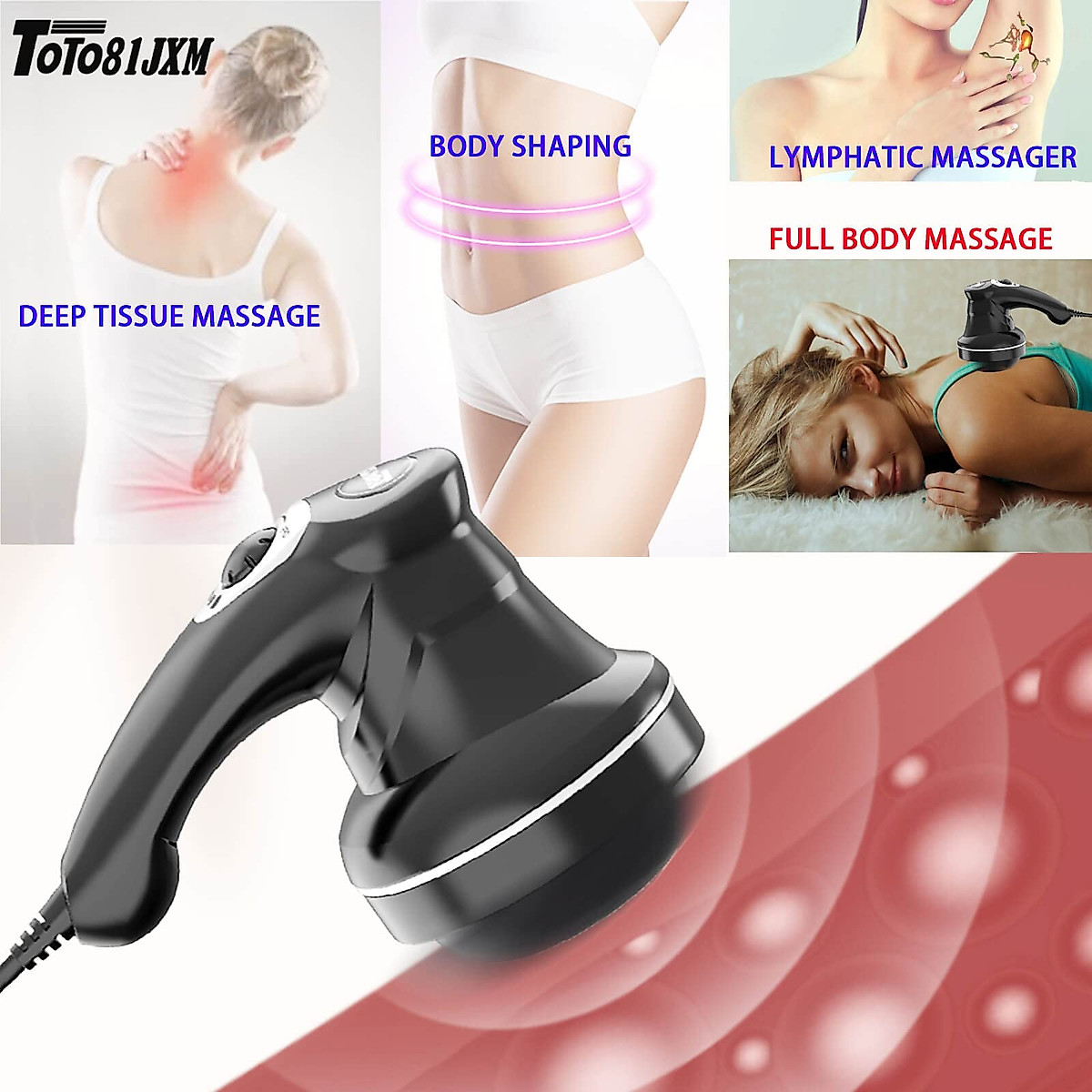 Cellulite Massager, Body Sculpting Machine, Stomach Massager for Belly, Electric Handheld Vibrator Massage Roller for Lymphatic, Celulitis, Neck, Butt, Lipo, Sculpt, Maquina para Masajes