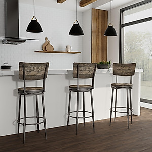 Hillsdale Jennings 30" Metal Farmhouse Bar Stool in Gray Finish