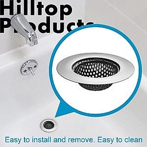 2 Pack - 2.75" Top / 1.5" Basket- Stainless Steel Bathtub Drain Strainer Cover Shower Hair Drain Catcher Sink Strainer Filter Basket for Bathroom