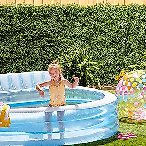 Intex Swim Center Round Inflatable Outdoor Above Ground Swimming Pool with Built-in Relaxing Lounge Bench and Protective Pool Cover