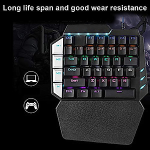 One-Handed Gaming Keyboard, 38 Keys Mechanical Numpad ​with LED Backlit, Gaming Keypad for PC Gamer, Wired USB Numeric Keypad, Portable Mini Number Pad