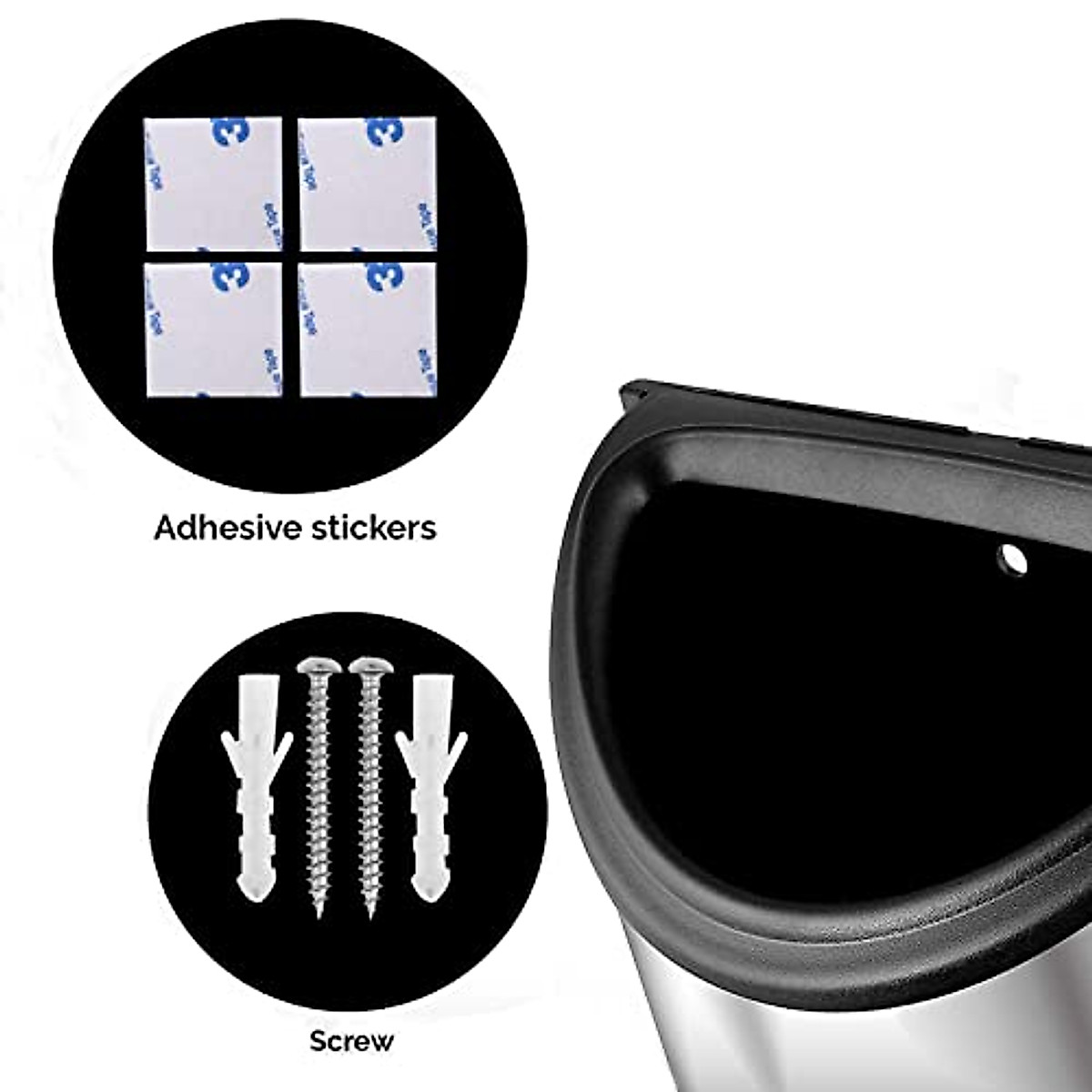 Kitchen Grocery Bag Holder,Plastic Bag Holder and Dispenser for Plastic Bags - Easy Wall Mount Bag Saver - Stainless steel + Plastic