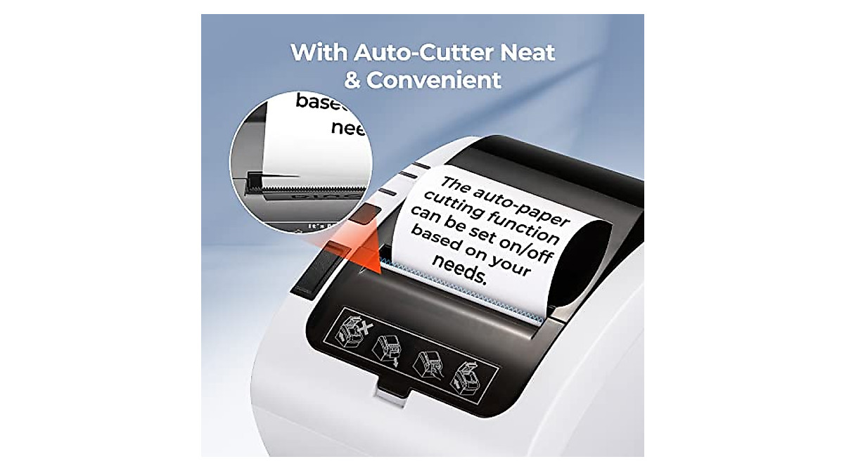 MUNBYN Bluetooth 5.0 Receipt Printer P047, 80mm POS Printer, Direct Thermal Printer with USB ...