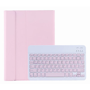 Lrufodya Galaxy Tab A8 10.5 Inch 2022 Case with Keyboard, Candy Colors Detachable Wireless Keyboard with Slim Cover for Galaxy Tab A8 SM-X200 SM-X205 (Pink)