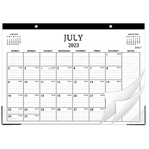 Desk Calendar 2023-2024 - 18 Months Large Desk Calendar from July 2023 - December 2024, 16.8" x 12", 2023-2024 Desk Calendar with 2 Corner Protectors, Ruled Blocks for Daily Organizing