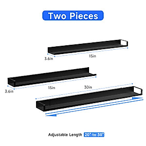 SZJHXIN Kitchen Shelf for Stove Top, Magnetic Shelf Over the Stove Stainless Steel Kitchen Spice Storage Adjustable Length from 15"-30"