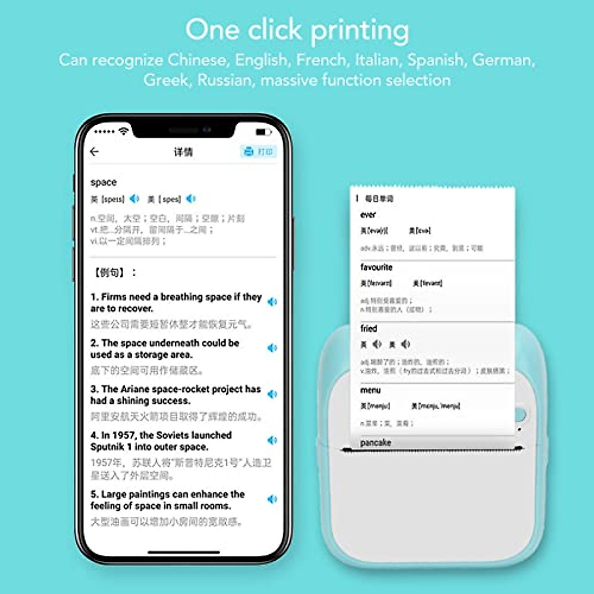 Label Printer,Wireless Printer,Bluetooth Label Printer,Portable Handheld Small Printer 203DPI USB Charging 1000mAh,Inkless,Rechargeable,Mini Wrong Question Printer for iBleem