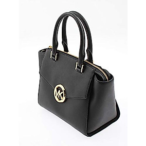 Michael Kors Hudson Medium Satchel in Saffiano Leather 35S6GHUS2L (Black)