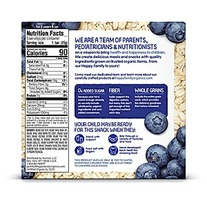 Happy Tot Organics Super Foods Oat Bars, Blueberries & Oatmeal, 5 Count (Pack of 6)