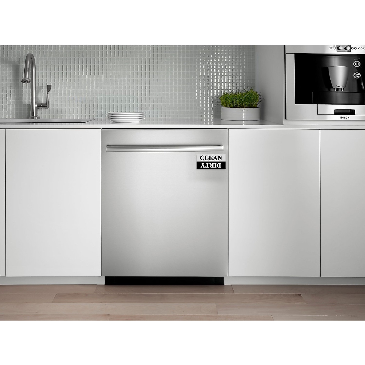 Dishwasher Magnet Clean Dirty Sign - Strongest Magnet Waterproof Sign - Black and White Refrigerator Magnets - 2 x 3.5 Inch, Suitable for All Dishwashers!