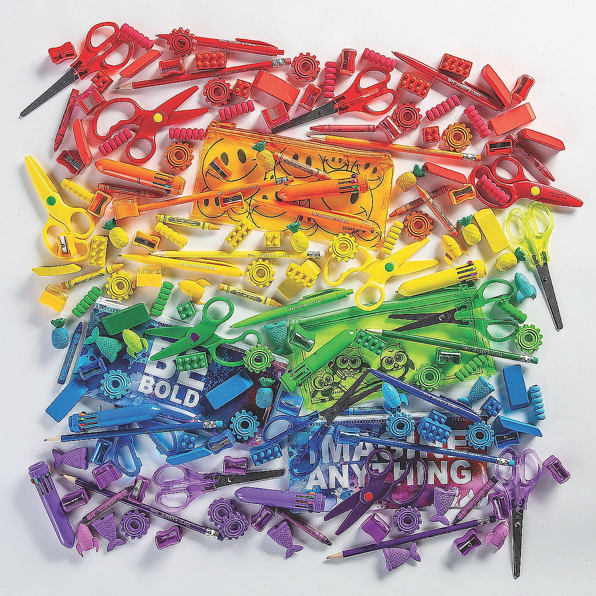 Fun Express Smile Face Pencil Cases - 12 Pieces - Educational And Learning Activities For Kids