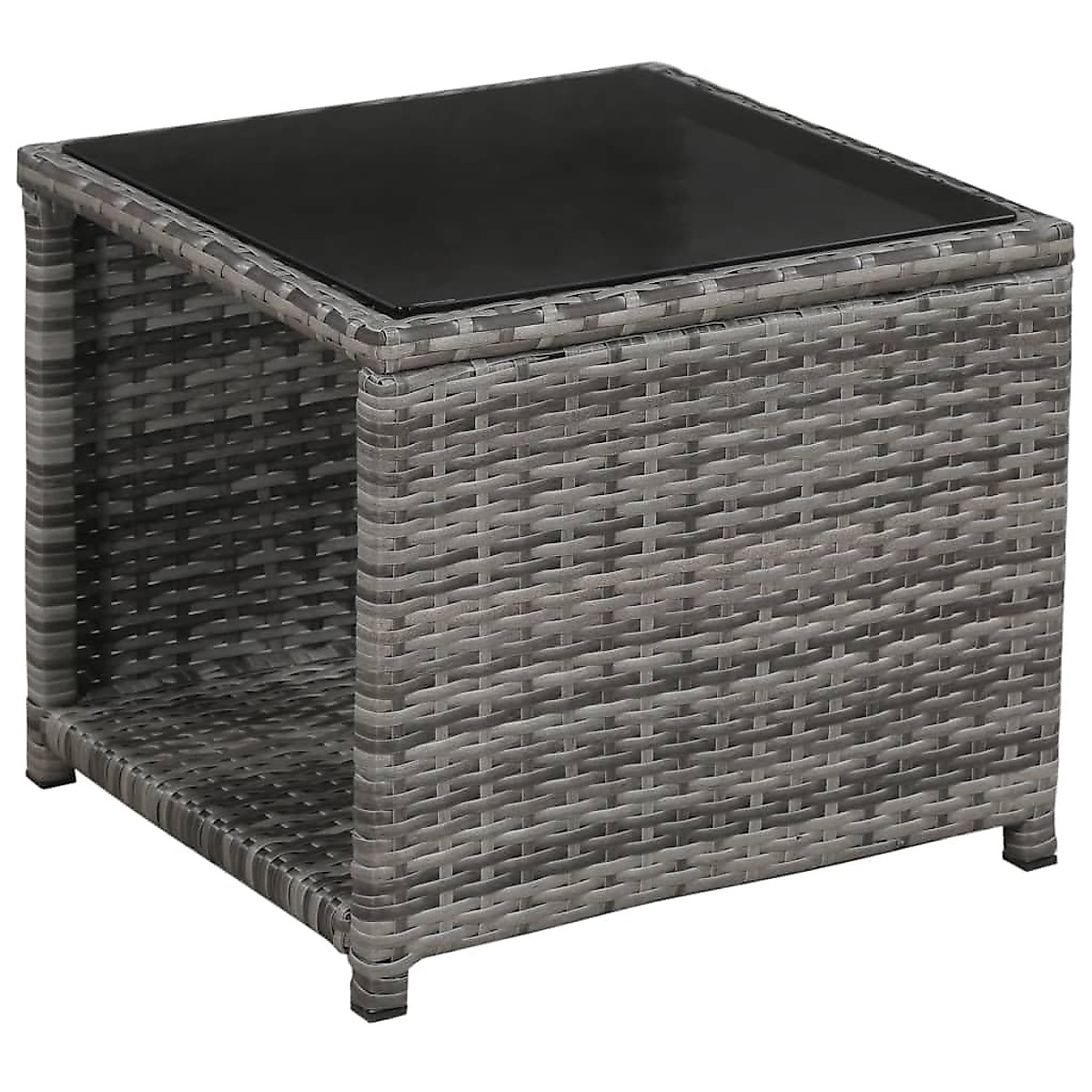 3 Piece Bistro Set with Cushions Poly Rattan,Lounge Seat,Home Furniture,Afternoon Tea Tables and Chairs,Outdoor Dining Set,Terrace Tables and Chairs,for Yard, Balcony,Bistro,Garden,Party,Gray