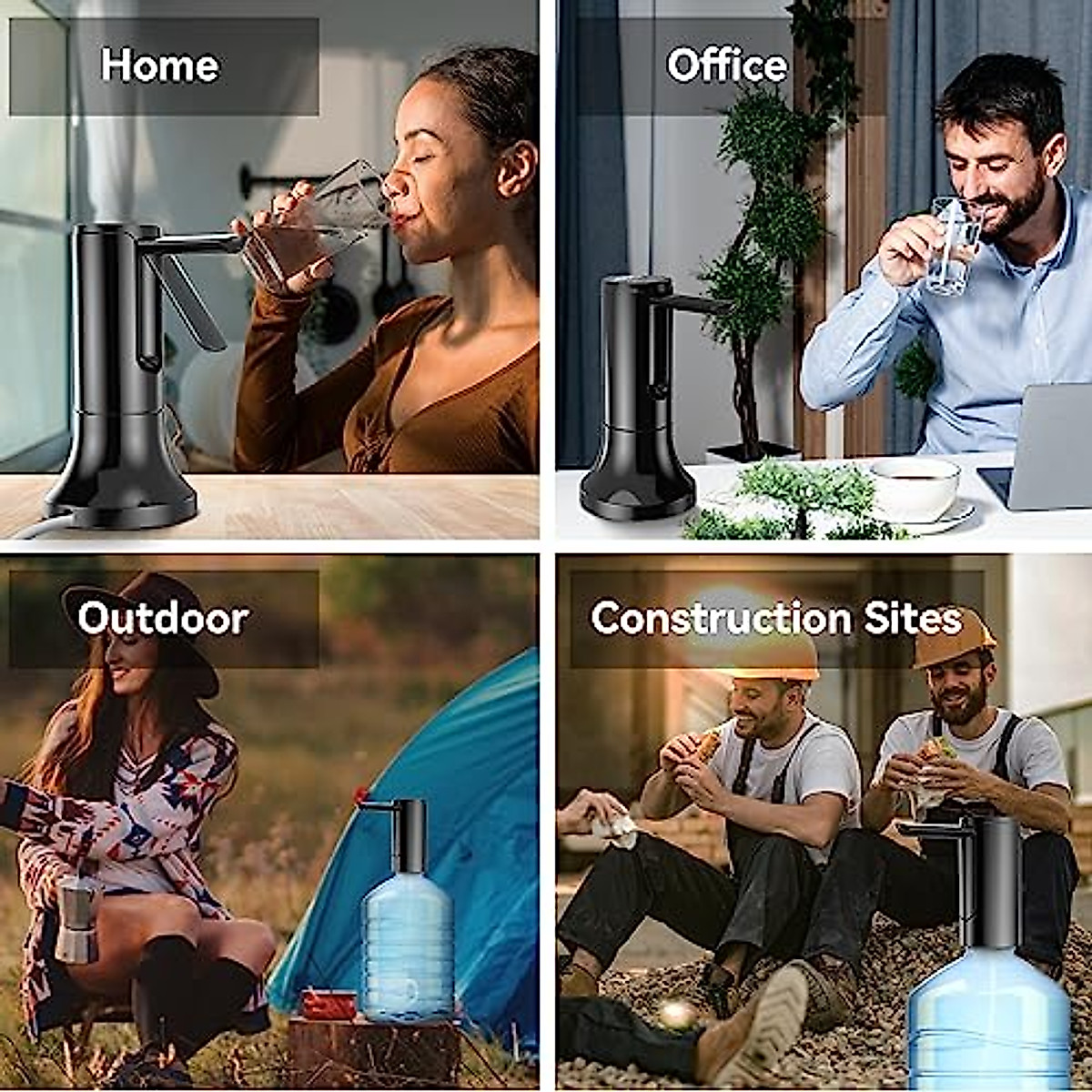 Souroyea Water Dispenser for 5 Gallon Bottle, Desktop 5 Gallon Water Dispenser with Detachable Base, Water Cooler Dispenser, Water Jug Dispenser, Portable Water Dispenser for Universal 1-5 Gallons