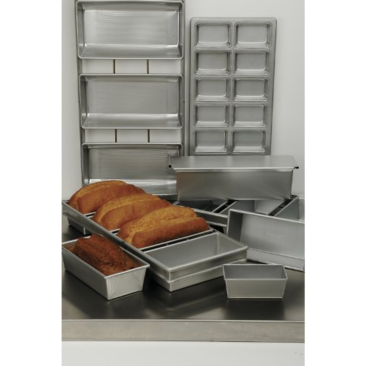 FOCUS FOODSERVICE 4 Strap 8-1/2 by 4-1/2-Inch Bread Pan Set
