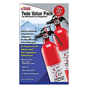 Kidde Multipurpose Fire Extinguishers, 2 Pack, Red
