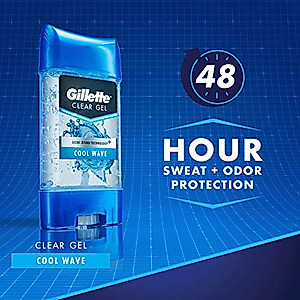Gillette Antiperspirant Deodorant for Men, Cool Wave Scent, Clear Gel, 3.8 Oz (Pack of 3)