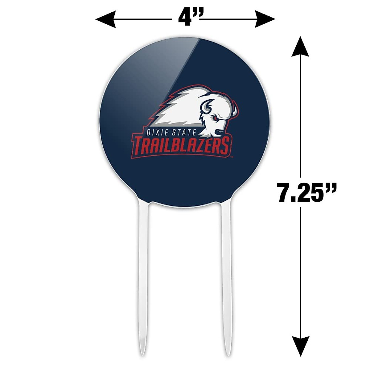 Acrylic Dixie State Primary Logo Cake Topper Party Decoration for Wedding Anniversary Birthday Graduation