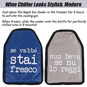 Wine Cooler Sleeve With Protector Instant Cooling and Keeps Your Drink Cold Keep Cool and Chill Champagne Wine (Type7) (WineCooler-1Count)