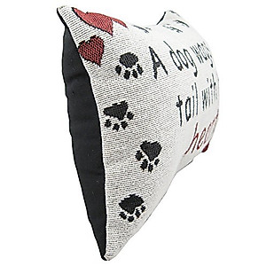 A Dog Wags Its Tail With Its Heart Throw Pillow - USA Made - 12-1/2 by 8-1/2-Inch