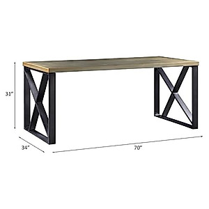 Acme Jennavieve Rectangle Writing Desk with Metal Base in Gold Aluminum