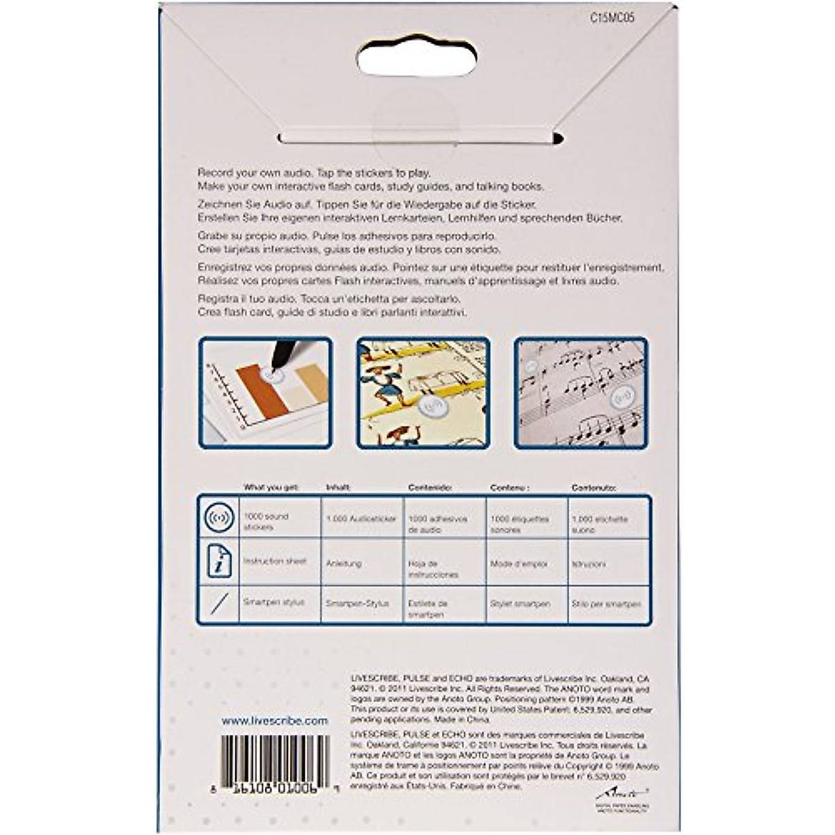 Livescribe Circular Sound Stickers (0.75", ~19mm), 1000 Stickers