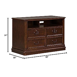 Liberty Furniture Industries Brayton Manor Jr Executive Media Lateral File, W46 x D22 x H31, Dark Brown