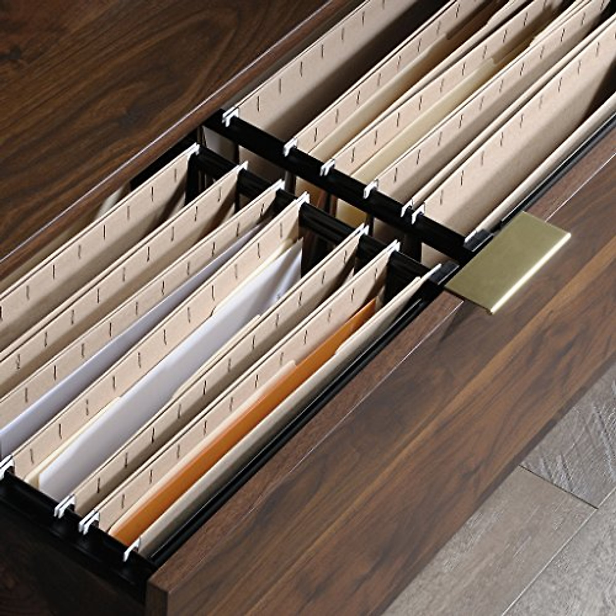 Sauder Clifford Place Credenza, For TV's up to 46", Grand Walnut finish