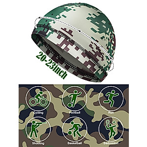 SATINIOR 6 Pieces Cooling Skull Caps for Men Helmet Liner Sweat Wicking Cap Wicking Beanies Hat Liner for Cycling Running (Cool Patterns)