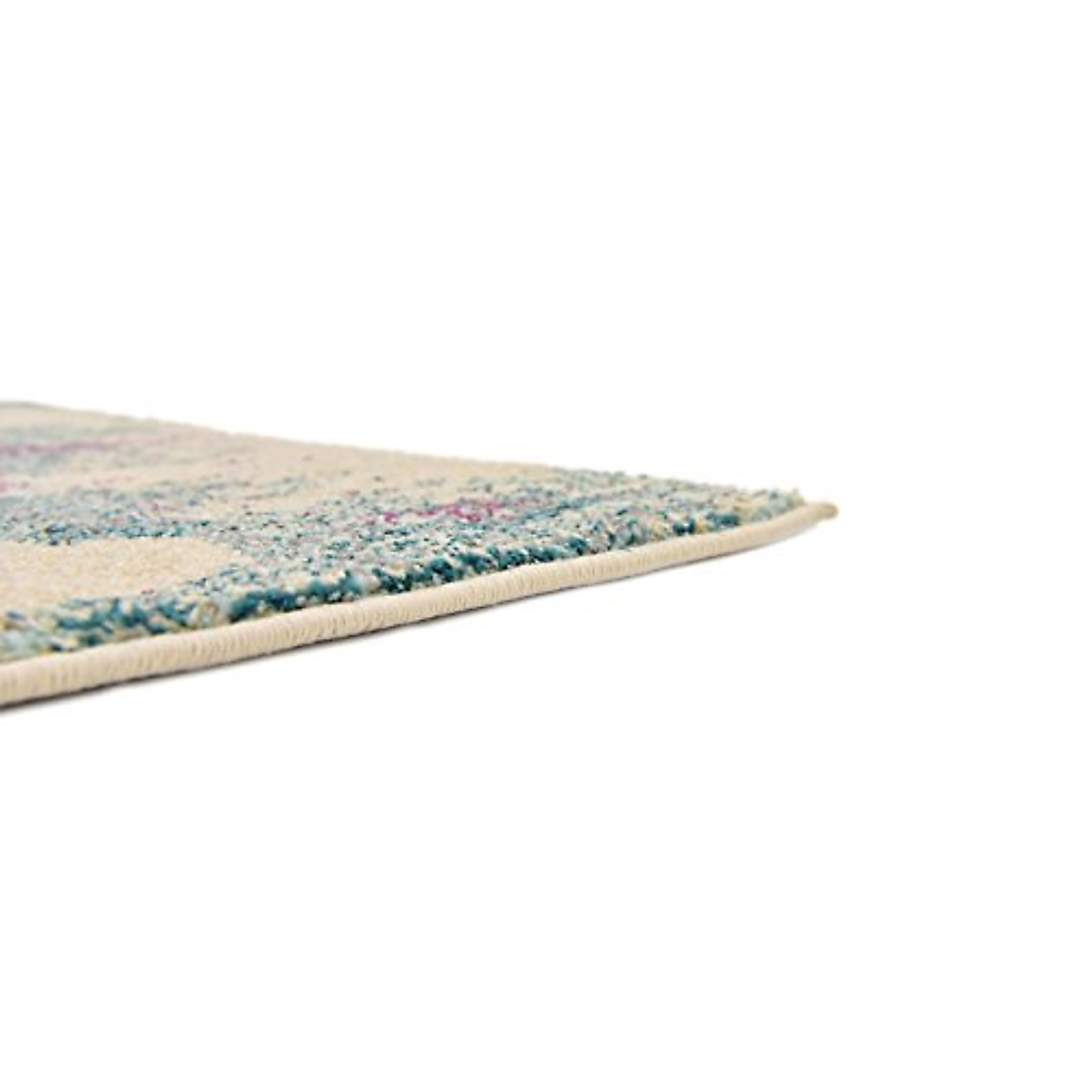 Unique Loom Positano Collection Coastal Modern Coral Lobster Shells Light Blue Area Rug (4' x 6')