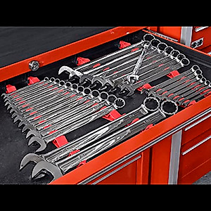 Ernst Manufacturing - 30 Tool No-Slip Low Profile Wrench Rails Red (6050)
