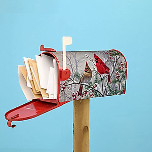 Winter Mailbox Covers Magnetic Bird Mailbox Cover Winter Mailbox Cover Magnetic Mailbox Wraps Standard Size 18" X 21" Holiday Garden Mailboxs Decorations for Outside