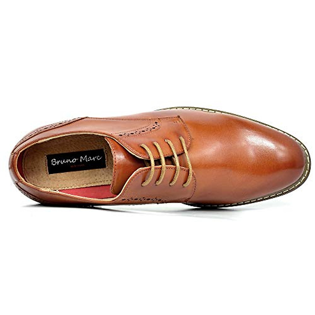 Bruno Marc Mens Classic Dress Oxfords Business Derby Shoes, Brown - 12 Wide (PRINCEWIDE-16)