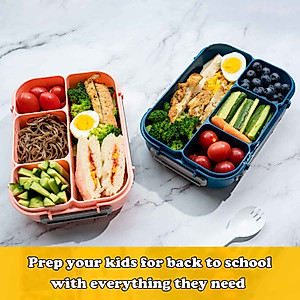 Holee Lunch Box, Blue & Pink, 1300ML Bento Lunch Box Container, Leak Proof, Microwave & Dishwasher Safe, Easy To Carry, Suitable For Adults