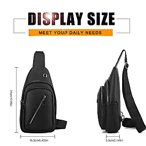Leathario Men's Leather PU Sling bag Chest bag One shoulder bag Crossbody Bag Backpack for men