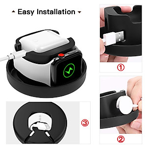 MoKo Storage Box Compatible with Apple Watch Series 10/9/8/7/6/5/4/3/2/1/SE,Portable Protective Travel Bag Fit iWatch 38mm 40mm 41mm 42mm 44mm 45mm 46mm Airpods Pro/3/2/1 Charging Case Dock,Rose Gold