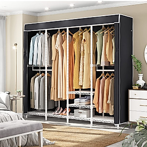 VIPEK Cover ONLY for V40/V40S/V40S i1/V40 Pro Garment Rack, Dustproof Oxford Fabric Clothing Rack Cover with Zipper, 77" L X 16.9" W X 73.8" H, Black