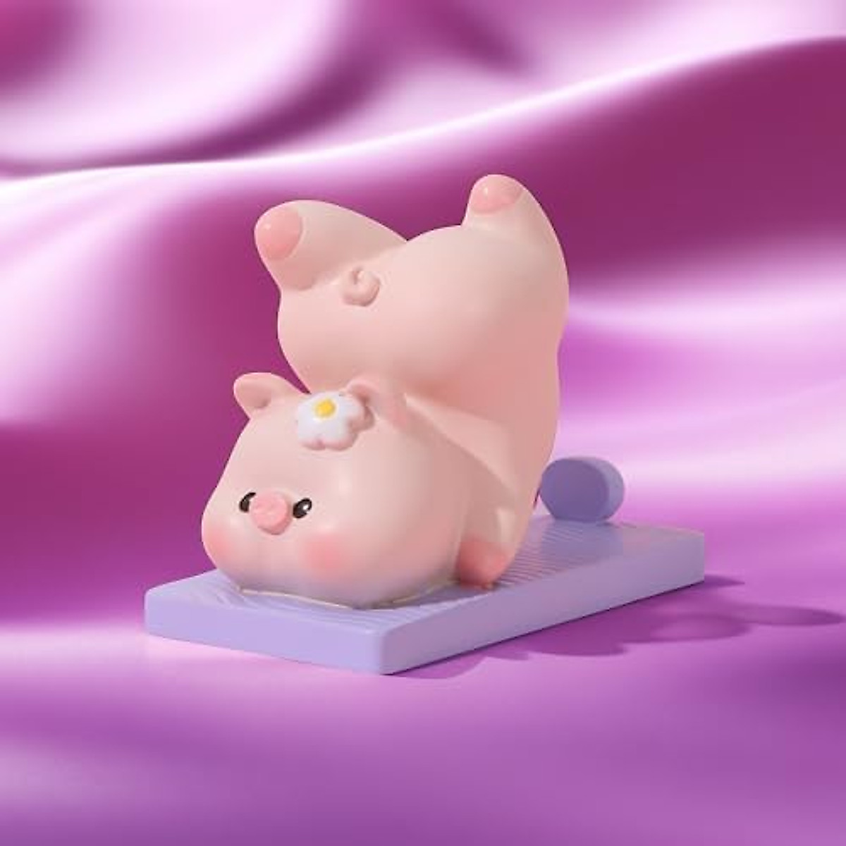 ECHENG Creative Birthday Gift Animal Phone Stand Decoration Cute Piggy Yoga Cat Office Desk Decoration (Piggy)