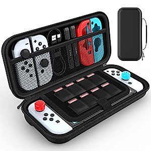 HEYSTOP Carry Case Compatible with Nintendo Switch & Nintendo Switch OLED Model 2021, Portable Travel Carry Case for Accessories and Console, Black