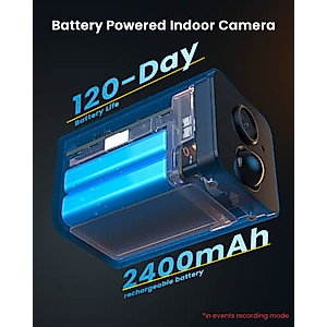 ieGeek Wireless Indoor Cameras for Home Security, Mini Battery WiFi Camera Indoor 1080P, 2-Way Audio, Motion Sensor Alarm, Phone APP, for House/Baby Monitor/Pet Camera,Work with Alexa, 2 Pack