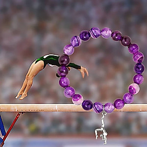 PARTNER Gymnastics Jewelry for Gymnast Gymnastics Bracelet Gymnastics Coach Gift Gymnastics Coach Thank You Gift (purple)